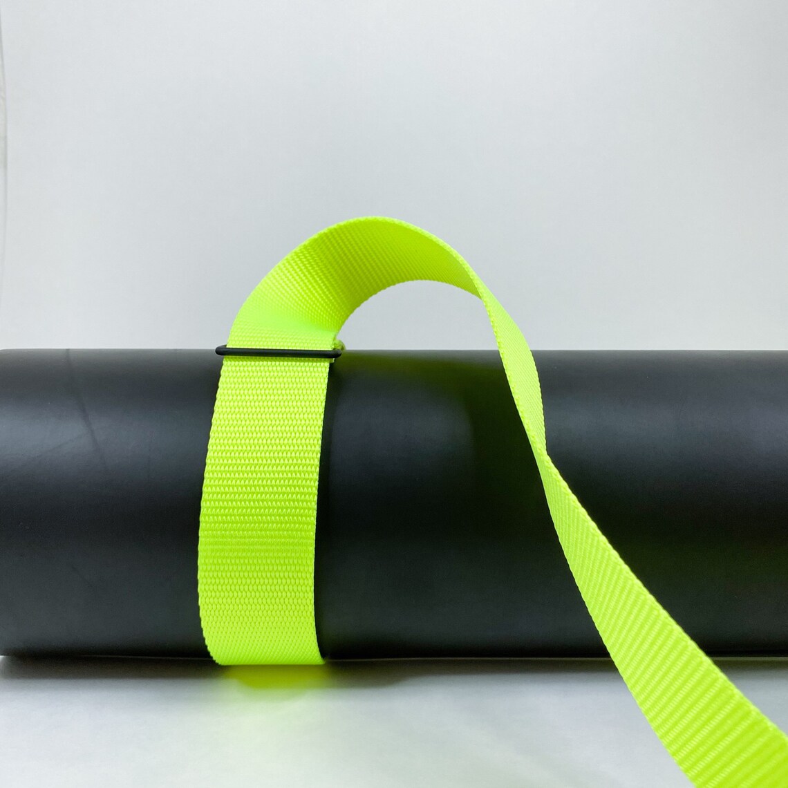 2-in-1 Neon Fluorescent Yellow Yoga Mat Carrying Stretching Strap ...