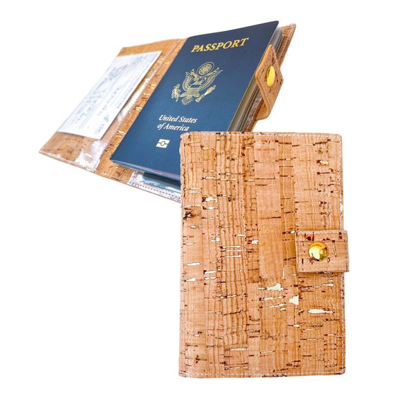 Cork Passport and Vaccine Card Holder Wallet Natural Cork - Etsy