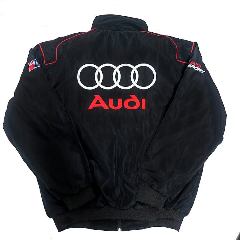 Black Audi Racing Jacket F1 Streetwear Bomber - Etsy