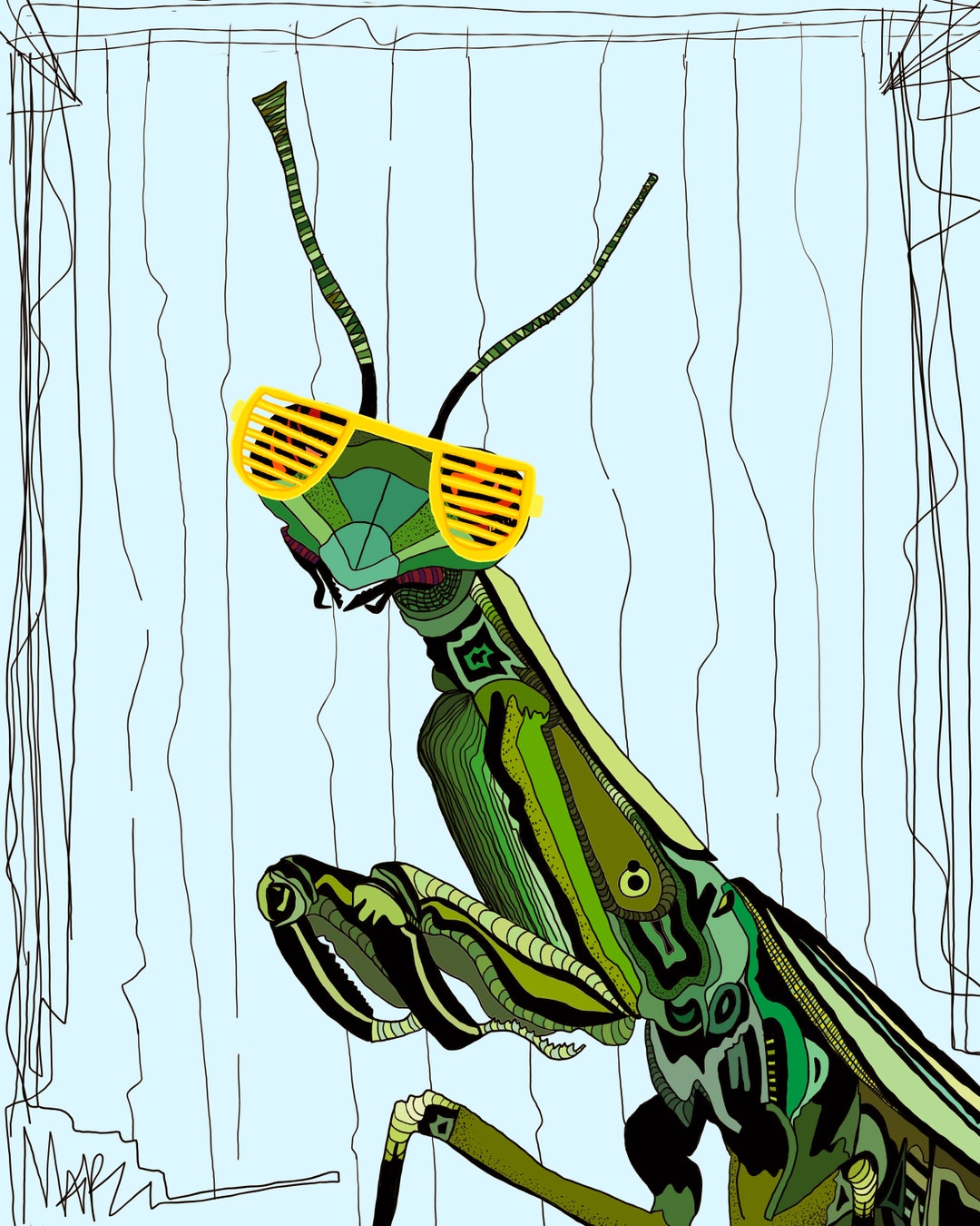 Praying Mantis in Style - Etsy