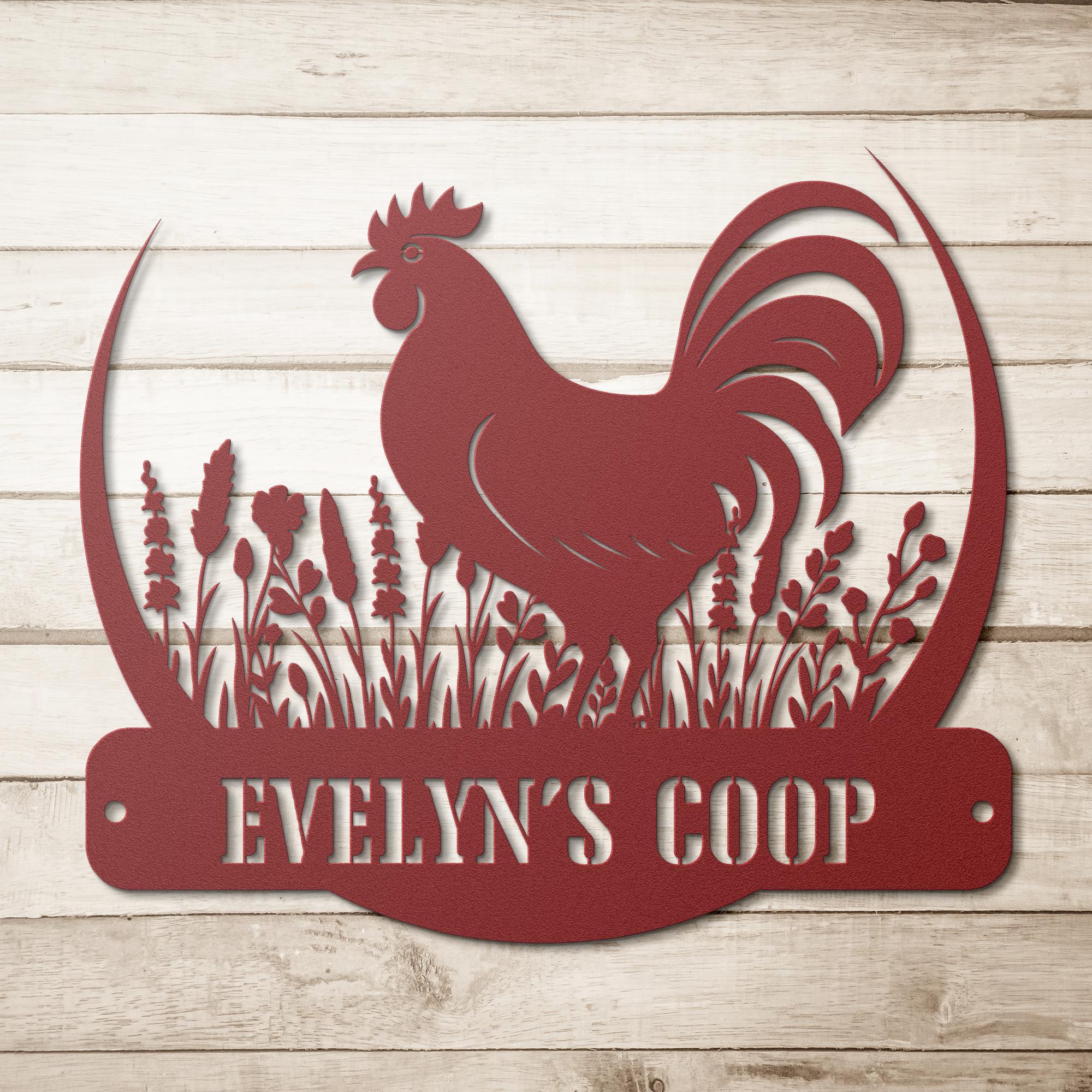 Chicken Coop Custom Metal Sign Art, Personalized Chicken Coop Metal Art ...
