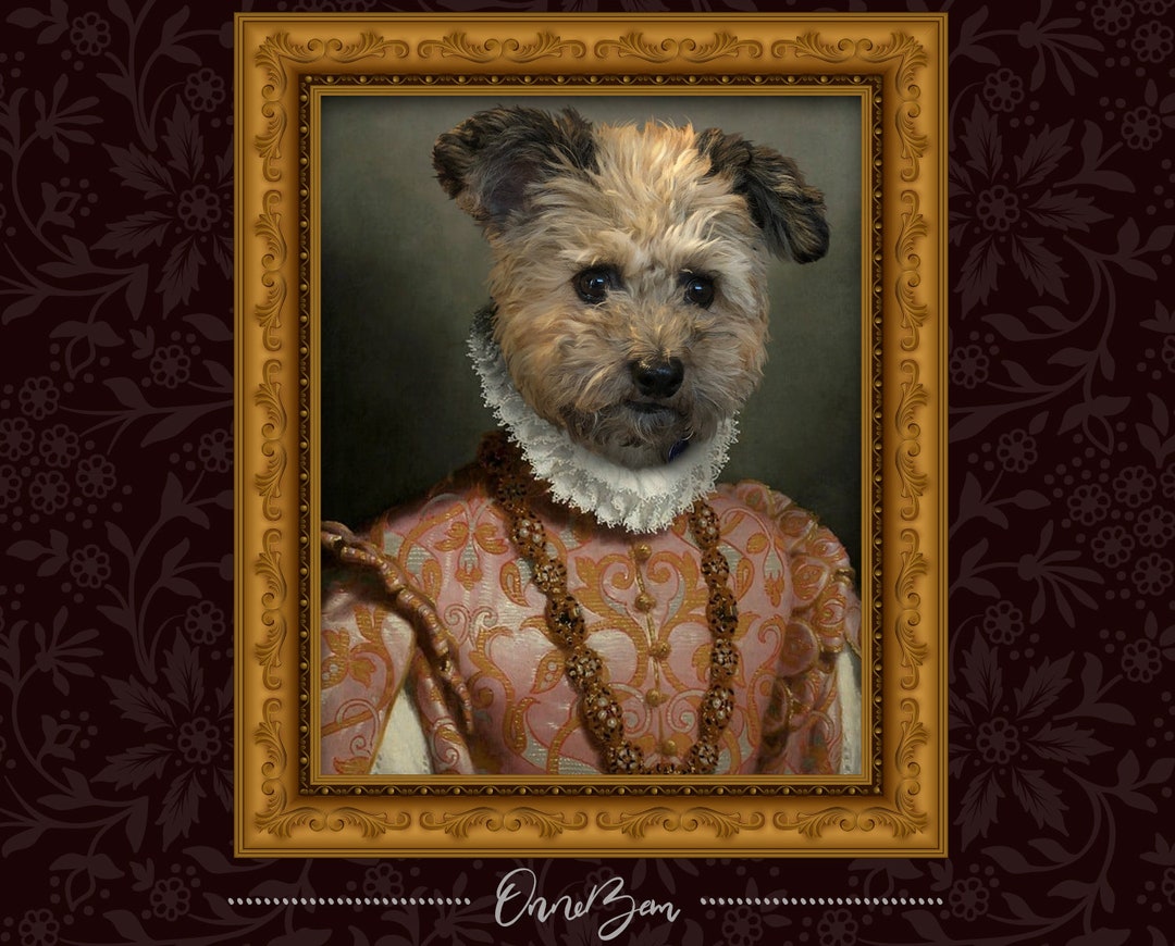 Custom Renaissance Pet Portrait | Custom Cat Dog Portrait | Classic and ...