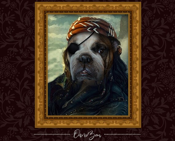 Custom Pirate Pet Portrait Classic Pet Portrait Custom - Etsy