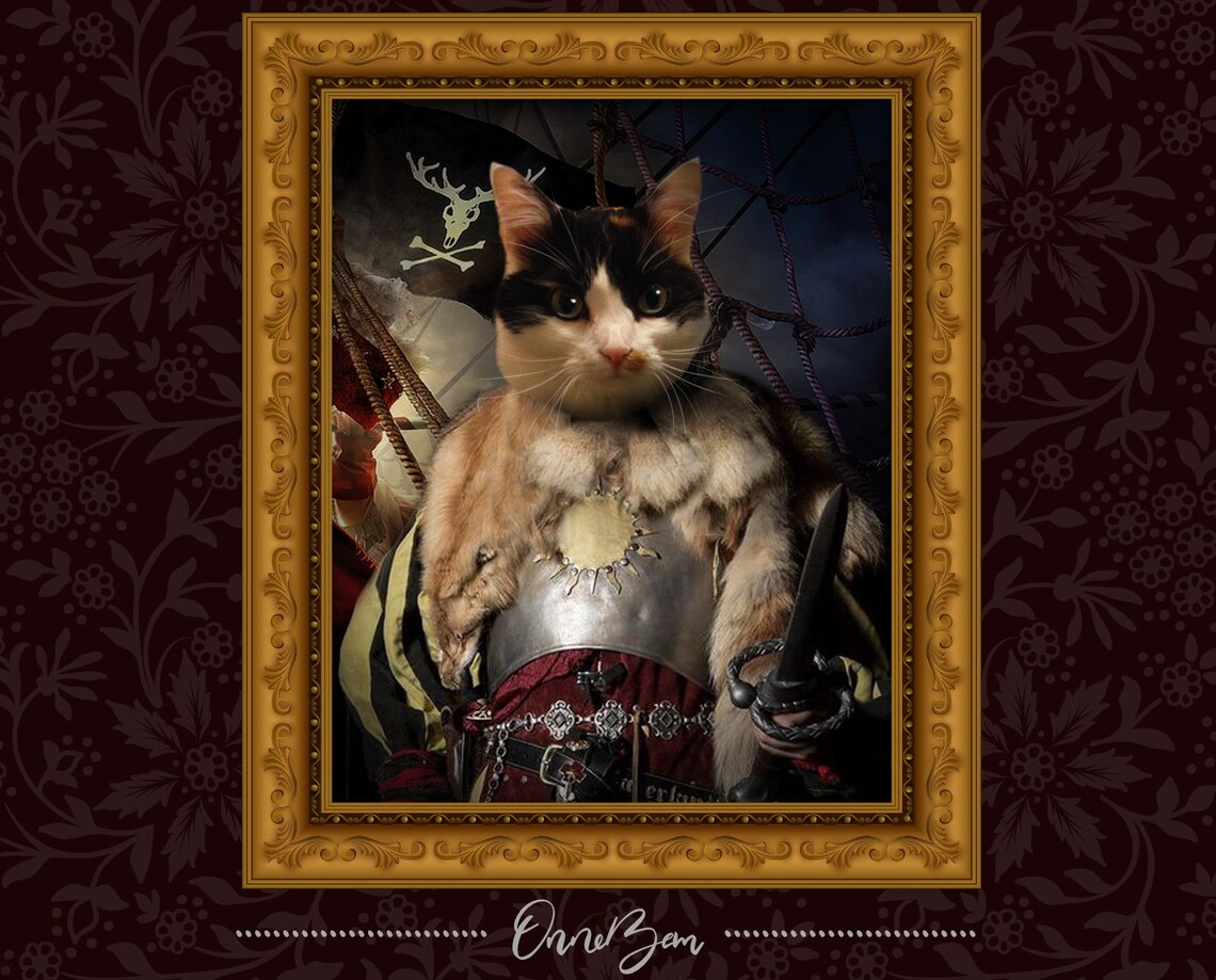 Custom Pirate Pet Portrait Classic Pet Portrait Custom - Etsy