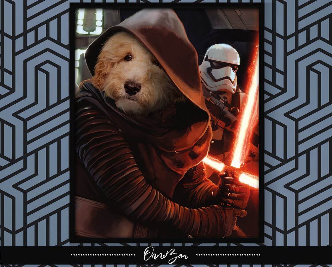 Custom Kylo Ren Pet Portrait . Star Wars Pet Portrait . Custom Pet ...