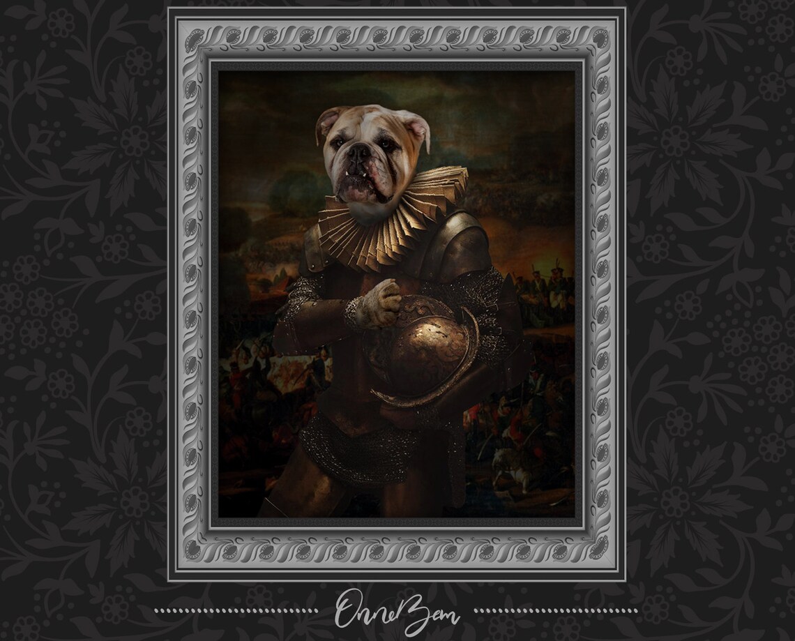 Custom Classic Military Pet Portrait | Unique & Funny Gift | 18th ...