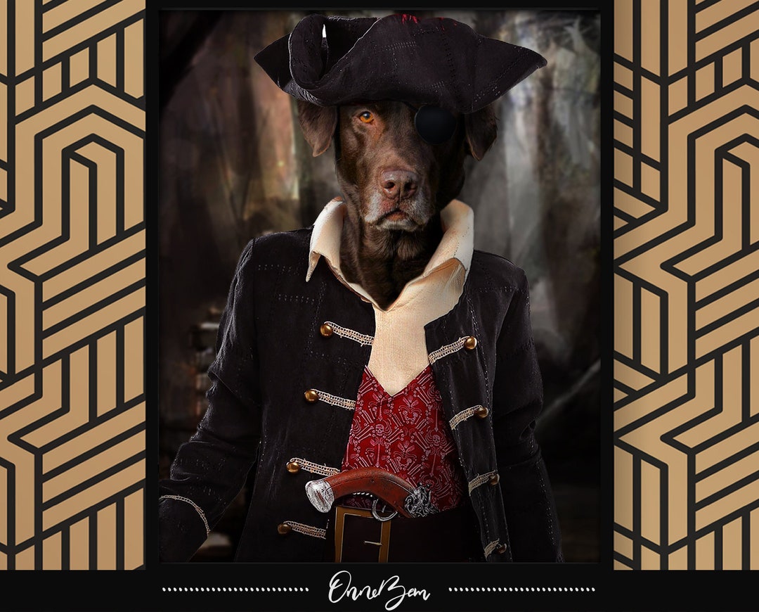 Custom Pet Pirate Portrait . Custom Pirate Portrait for Pet . Printable ...