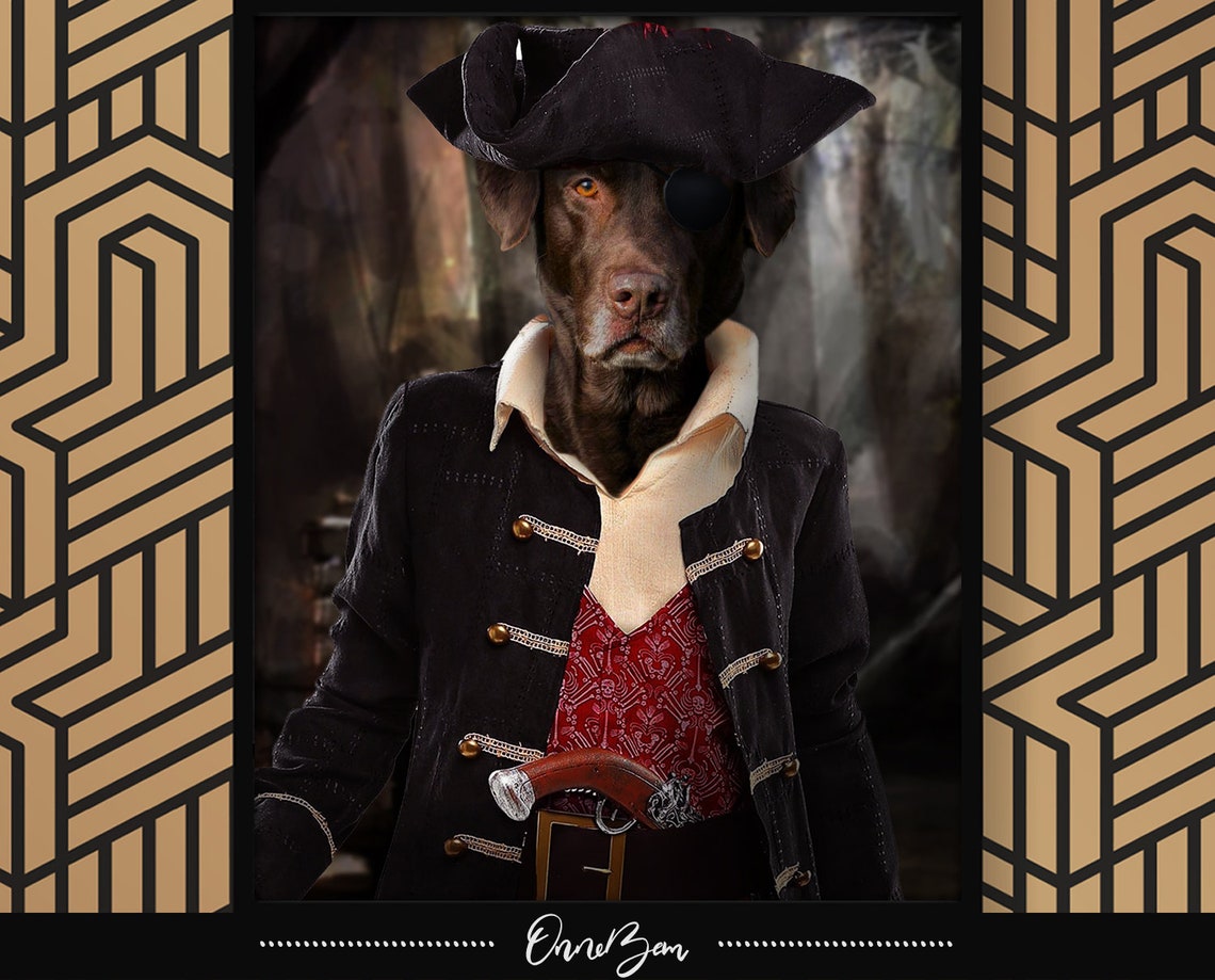 Custom Pet Pirate Portrait . Custom Pirate Portrait for Pet . Printable ...