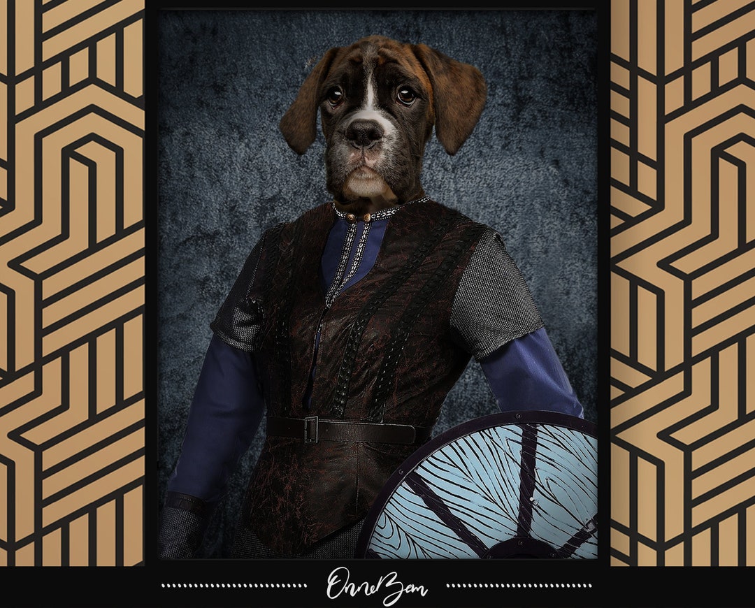 Custom Viking Pet Portrait . Viking Pet Portrait . Viking Pet Drawing ...