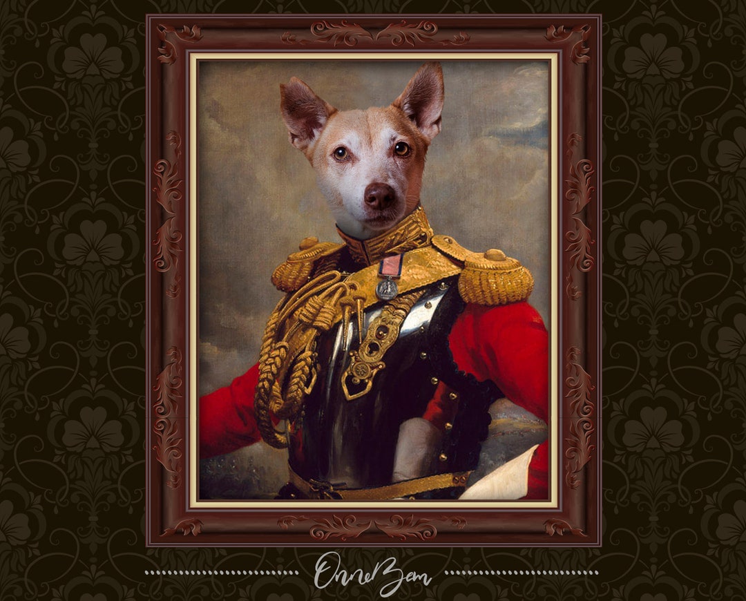 Custom Military Pet Portrait . Custom Renaissance Pet Portrait . Custom ...