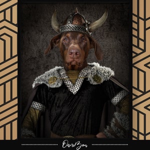 Custom Viking Pet Portrait . Custom Pet Portrait . Viking Dog - Etsy