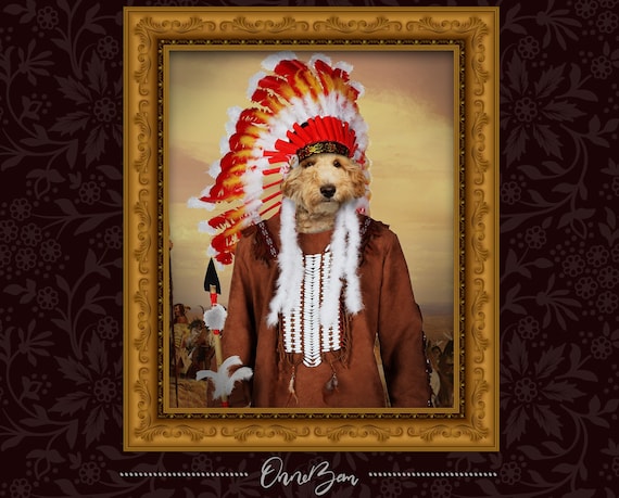 Custom Pet Portrait . Custom Native Pet Portrait . Tribe | Etsy