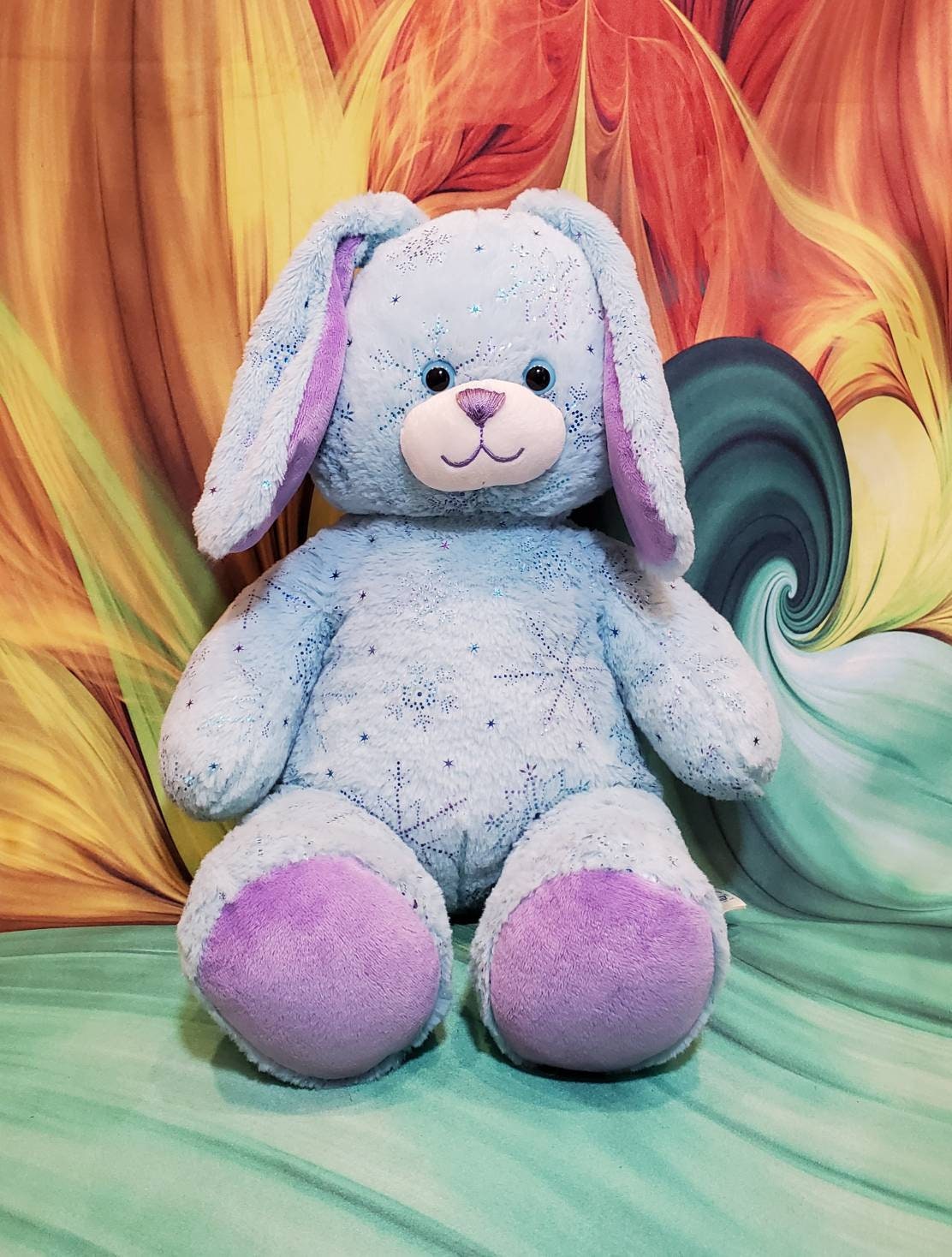 Build a Bear Blue Christmas Snowflake Bunny Rabbit Plush - Etsy