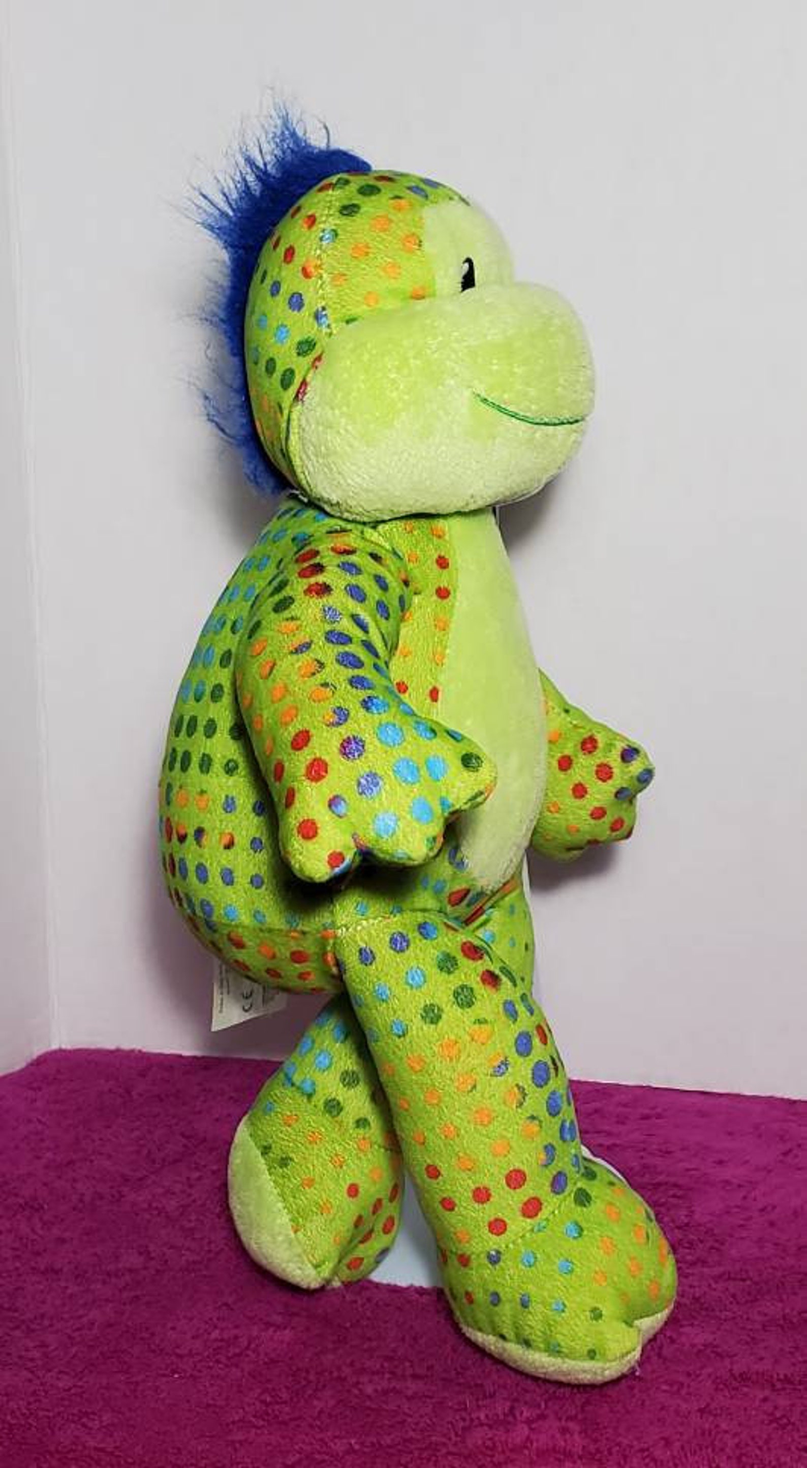 Build a Bear Rocker Frog Green Spotted Blue Mohawk Polka Dots - Etsy