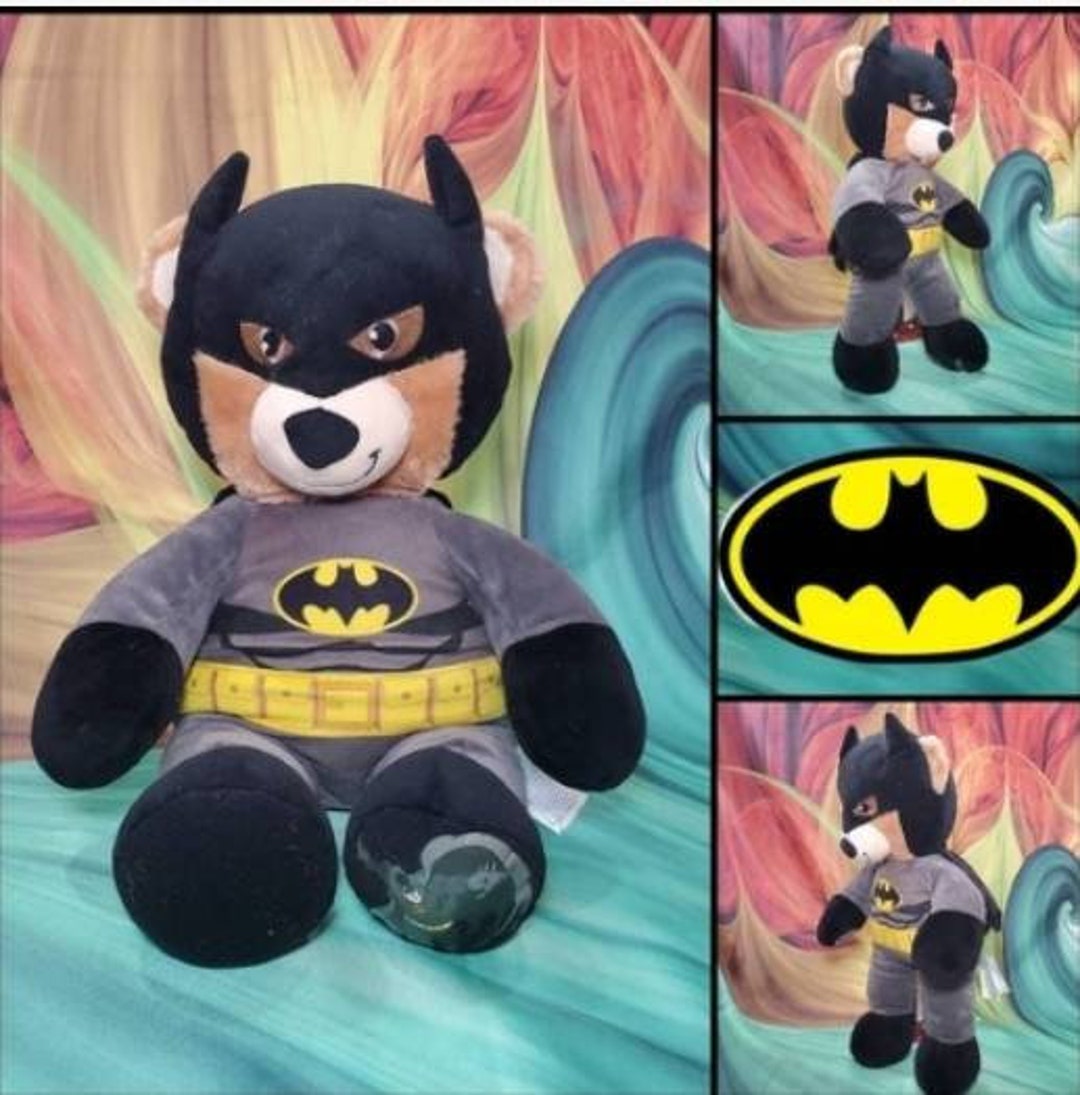 16" Build-a-bear Workshop BATMAN W/ Cape Stuffed Teddy BABW Plush DC ...