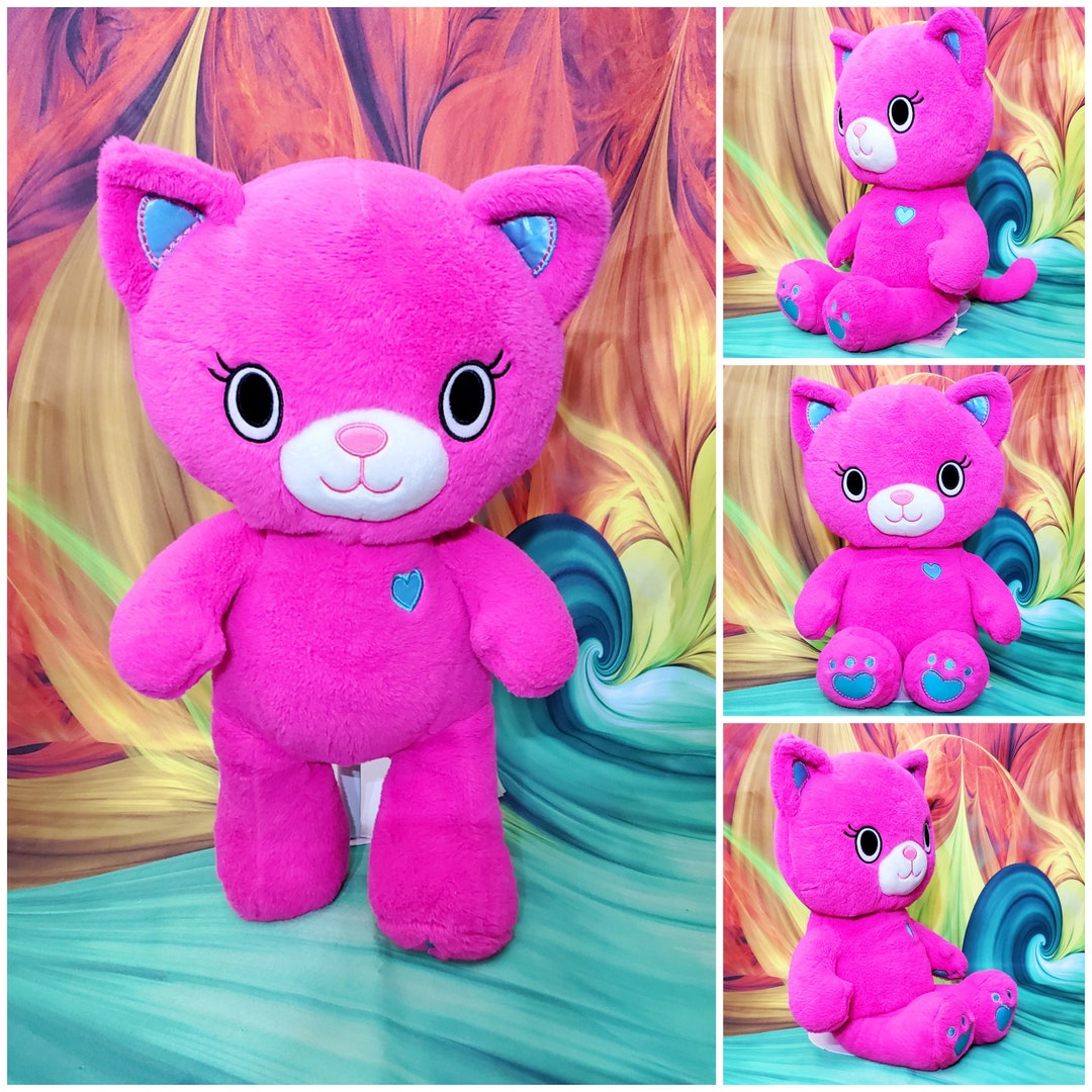 Build A Bear 17" Kabu Catlynn Fuschia Pink Kawaii Kitten Cat Stuffed ...
