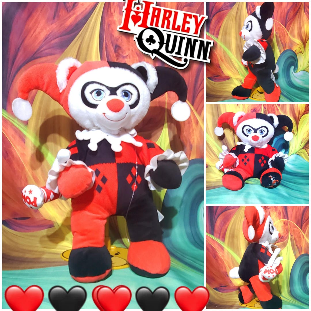 RARE Build-a-bear Harley Quinn Bunny Rabbit DC Comics 16" Stuffed Plush ...
