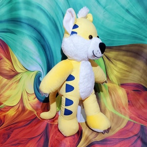 Build a Bear Yellow Sabertooth Tiger Cat 16" Stuffed Plush Silver Teeth ...