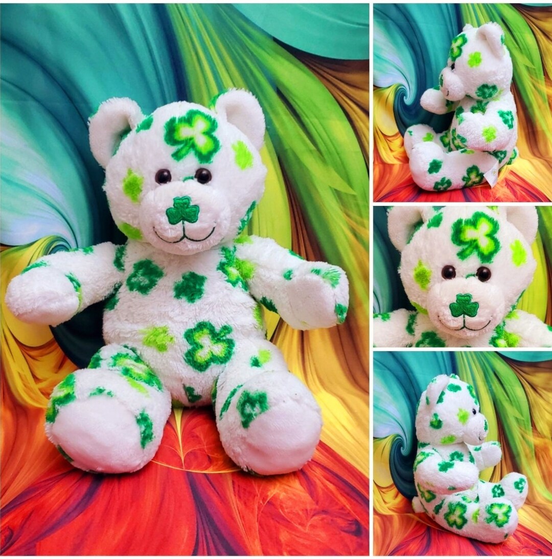 Build a Bear Green St. Patricks Clover Shamrocks Teddy Irish BAB ...