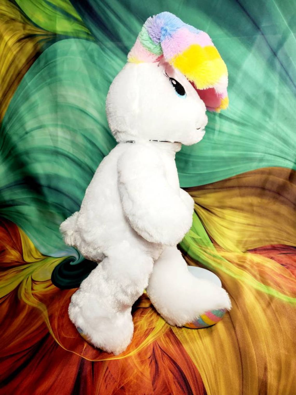 Build A Bear 16 Sweet Stripes Bunny Rabbit White Rainbow | Etsy