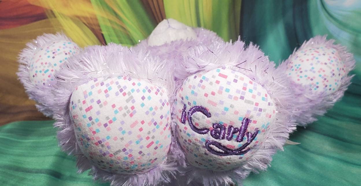 16" Build a Bear Icarly Sparkly Purple Plush BABW Stuffed Disney Teddy ...