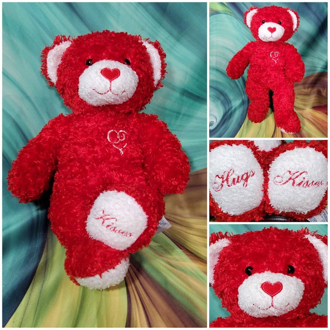 16" Red Build A Bear Valentine's Day Hugs Kisses Hearts BABW Stuffed ...