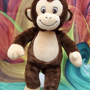 Build a Bear Smiley Monkey Chimp Ape 16" Stuffed BABW Plush Brown Tan ...