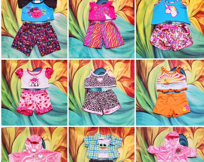 Build A Bear Sleeper Pajamas Outfit Shirts Shorts Boy Girl Teddy ...