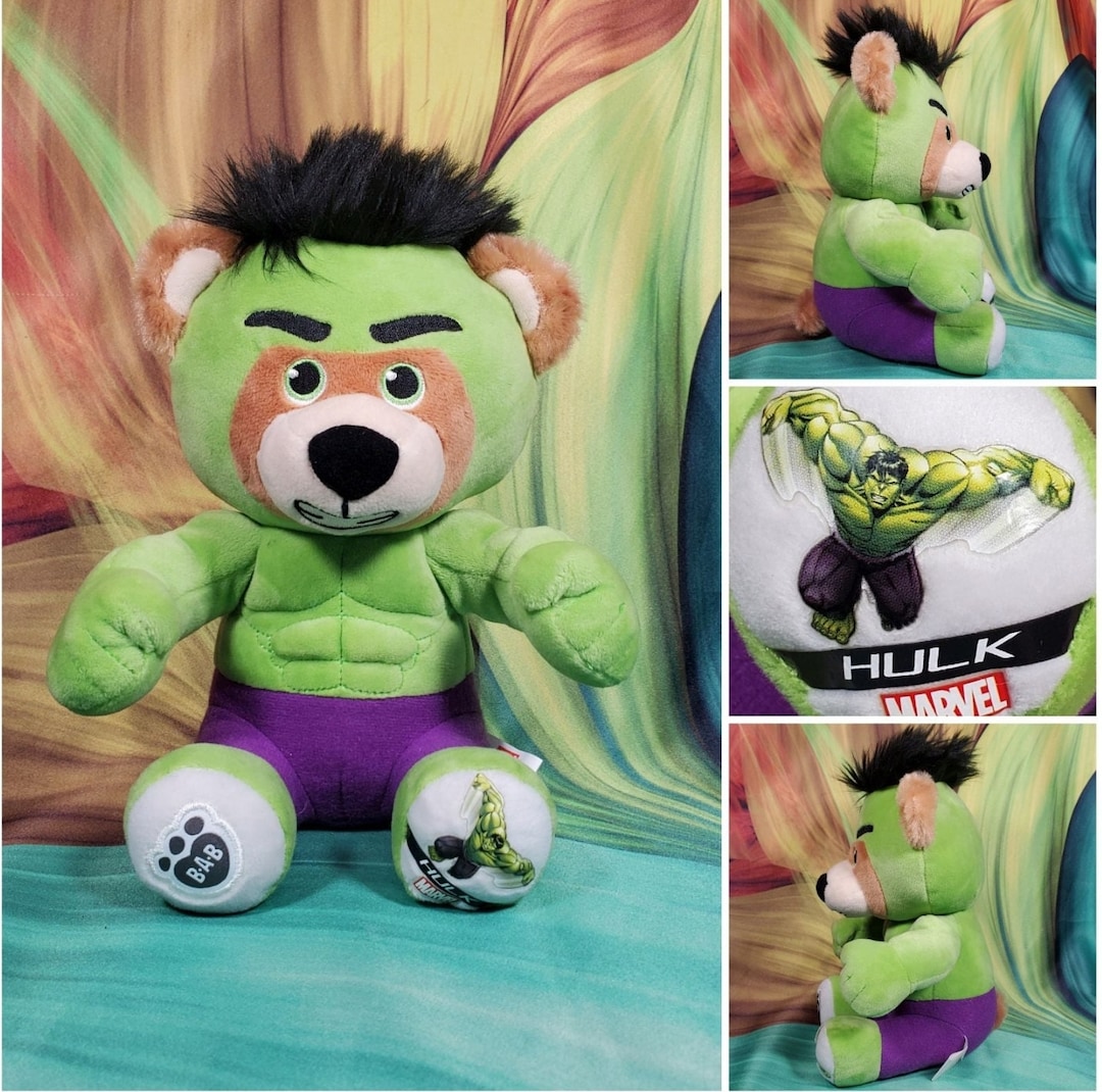 10 Build a Bear Incredible HULK Marvel Avengers Green Stuffed Plush ...