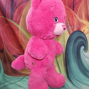 19" Build a Bear Big Head Cat Razzy Berry Neon Pink Plush Stuffed ...