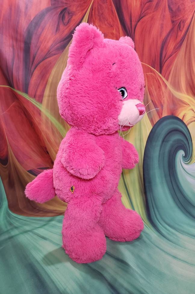 19 Build a Bear Big Head Cat Razzy Berry Neon Pink Plush | Etsy