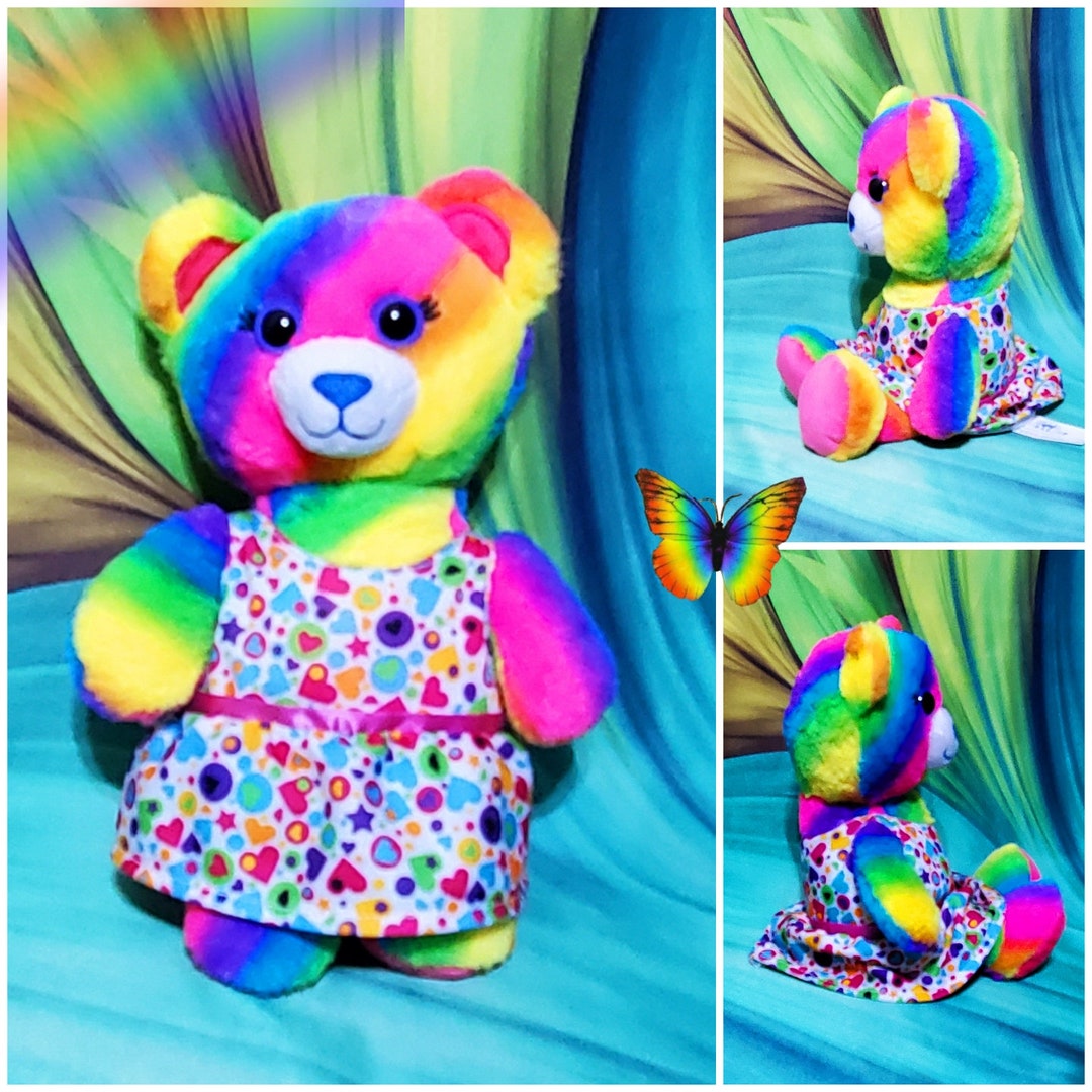 10" Build a Bear Workshop RAINBOW FRIENDS BEAR Plush Stuffed Toy W ...