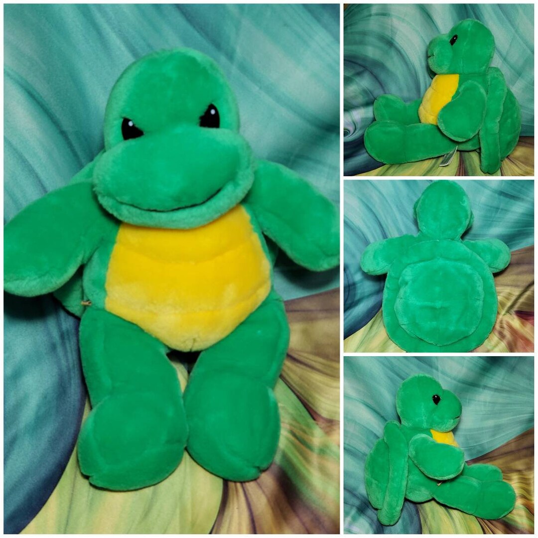 VINTAGE Build A Bear Green Turtle Tortoise With Shell BABW Yellow ...