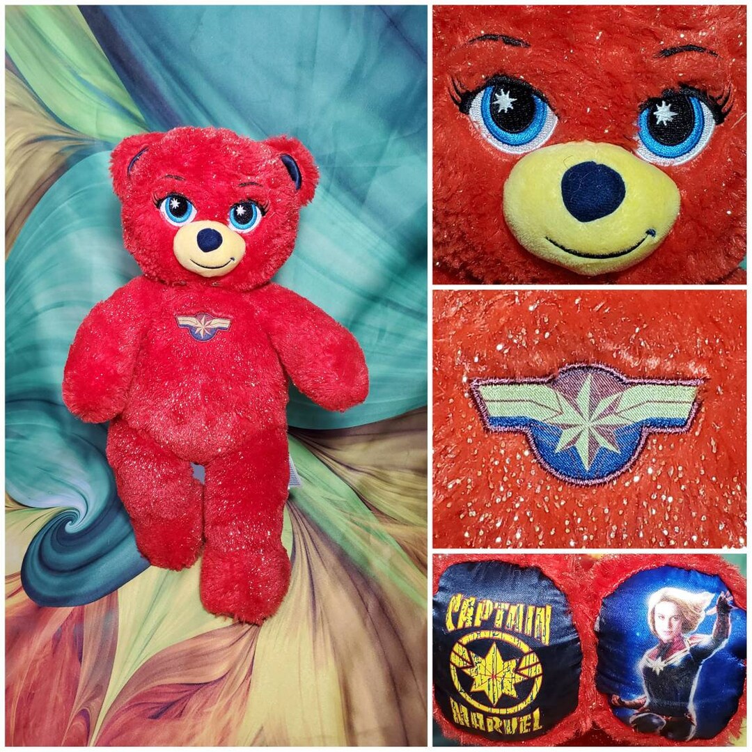 Build a Bear CAPTAIN MARVEL Universe 16" Red Shimmer Plush Stuffed ...