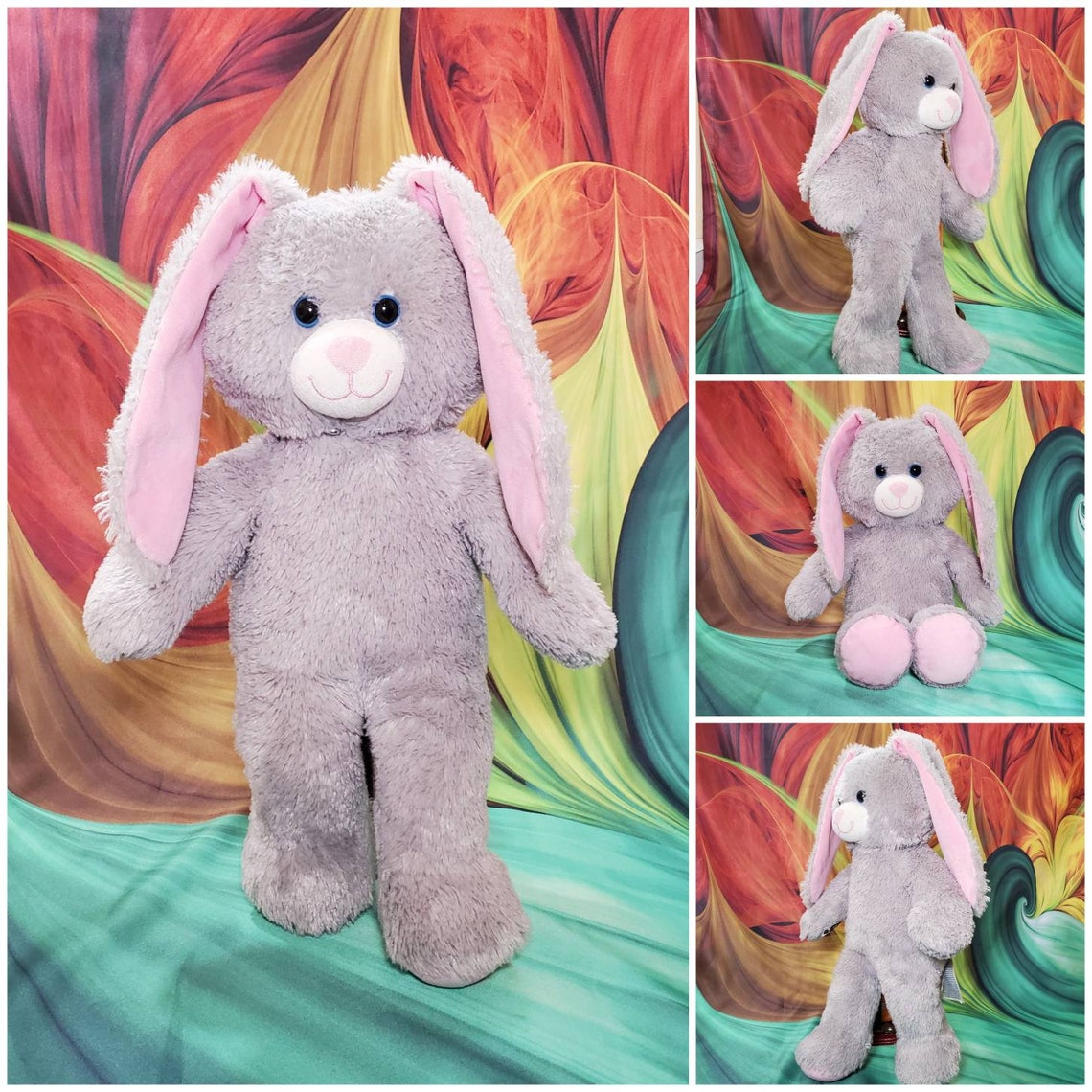 RARE Build-a-bear Gray Bunny Rabbit Authentic Retired Stuffed - Etsy