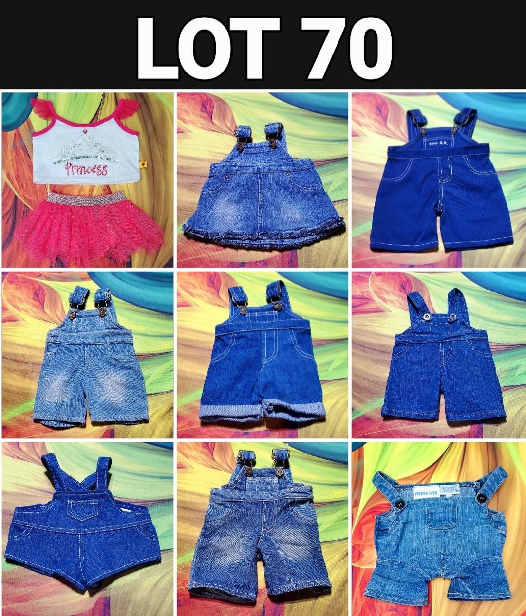 Build A Bear Coveralls Overalls Jumper Outfit Teddy Clothes Rompers Lot ...