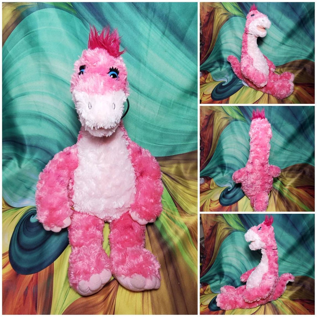 19" Build A Bear Pink Purple Spotted Dinosaur Push Stuffed BABW ...