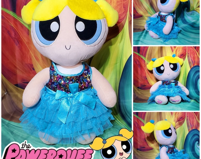 Build A Bear the Powerpuff Girls BUBBLES 20" Stuffed Plush Blonde Hair ...
