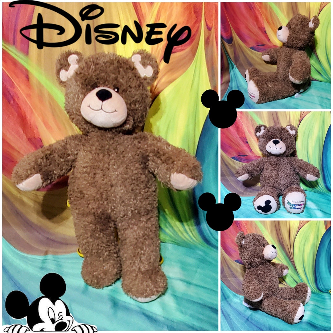 RARE Build-a-bear Downtown Disney Brown 16" Stuffed Plush Mickey Ears ...