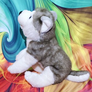 Build A Bear Puppy Dog Siberian Husky Stuffed Plush Gray White Blue ...