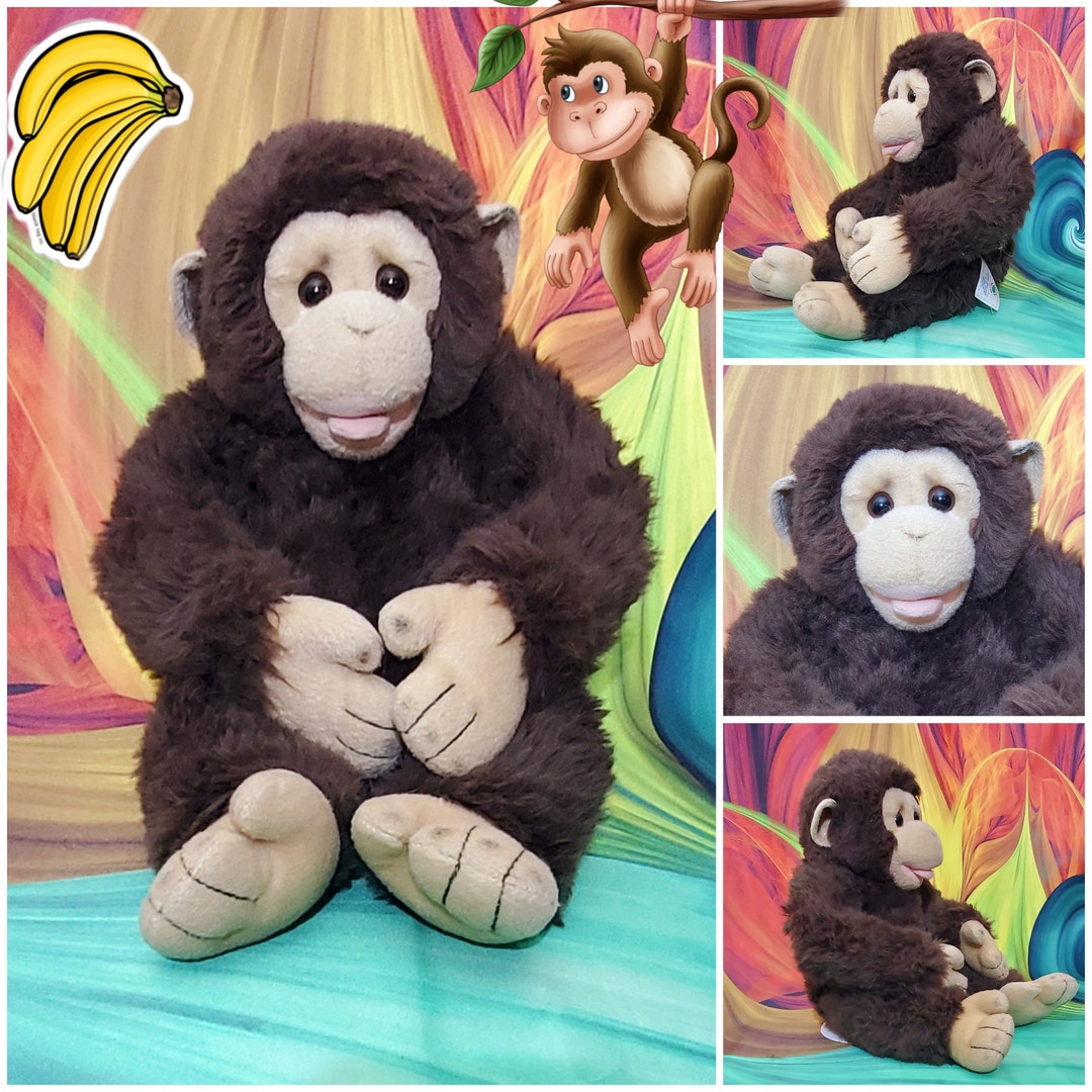 16" Build a Bear Monkey Chimp Ape Stuffed Plush Brown Chimpanzee - Etsy