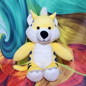 Build a Bear Yellow Sabertooth Tiger Cat 16" Stuffed Plush Silver Teeth ...
