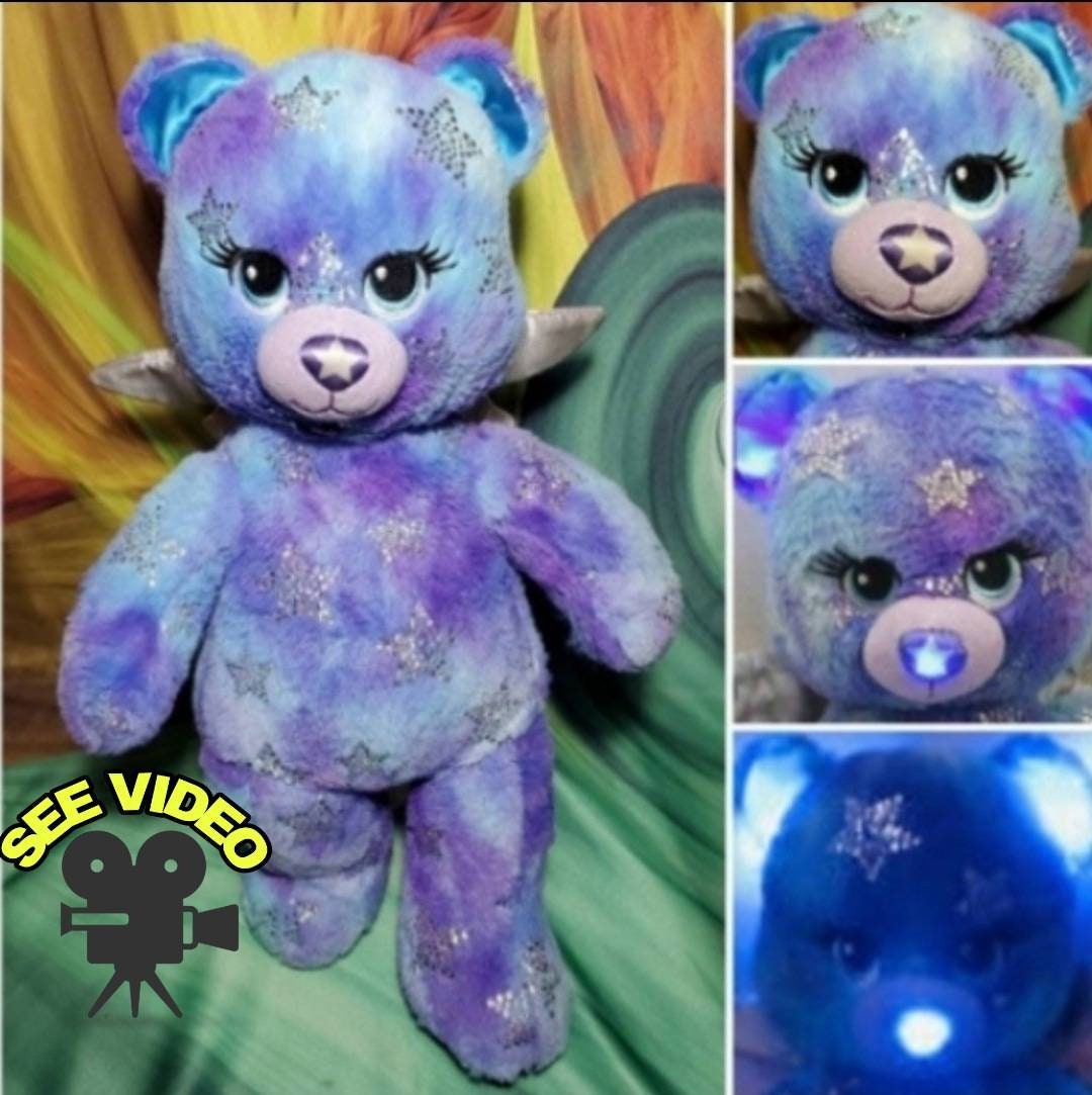 Build a Bear Blue Starbrights Fairy Teddy Magical Sound Silver Stars ...