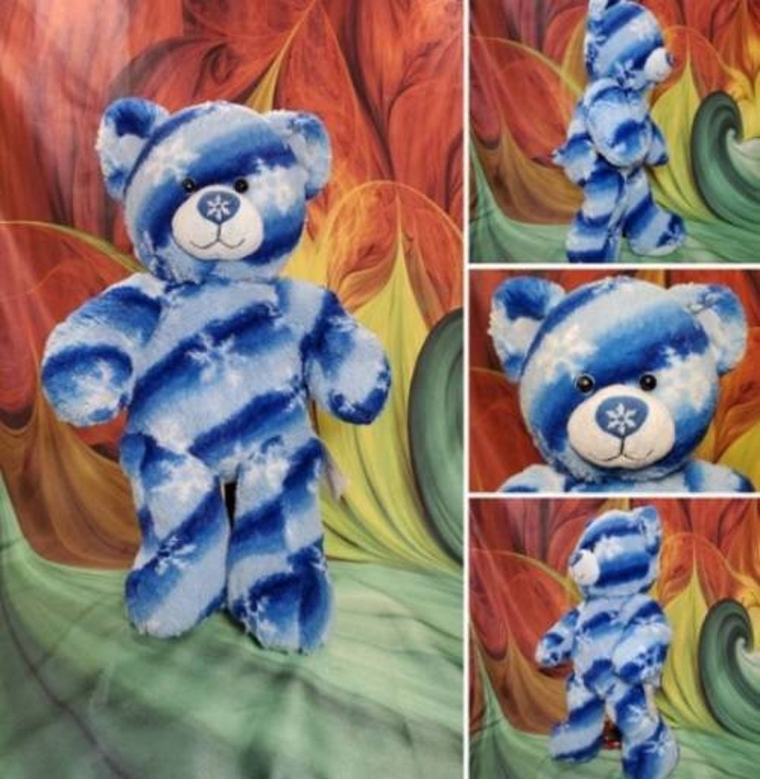 Build A Bear Blue Snowflake Winter Hugs Flurry Teddy Stuffed BABW Plush ...