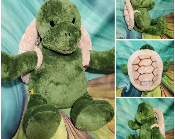 16" Build A Bear Green Turtle W/ Zippered Shell Backpack BABW Unstuffed ...