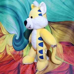Build a Bear Yellow Sabertooth Tiger Cat 16" Stuffed Plush Silver Teeth ...