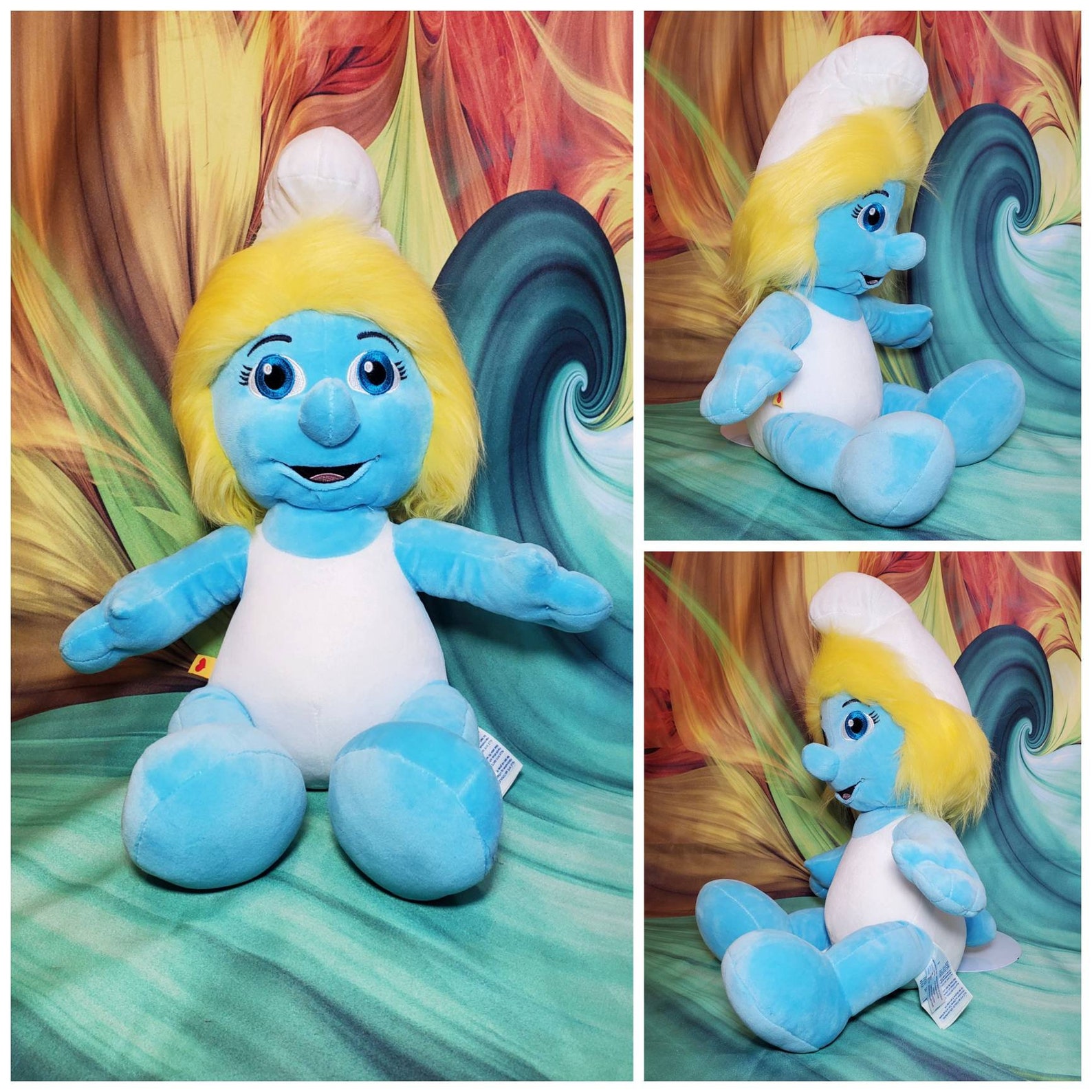 Build A Bear Smurfette Doll 18 Plush Girl Smurf BABW Stuffed | Etsy