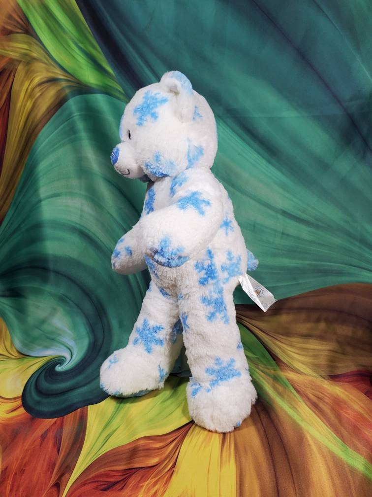 17" Build-a-bear SNOW HUGS Blue Snowflake BABW Plush Winter Teddy B51 ...