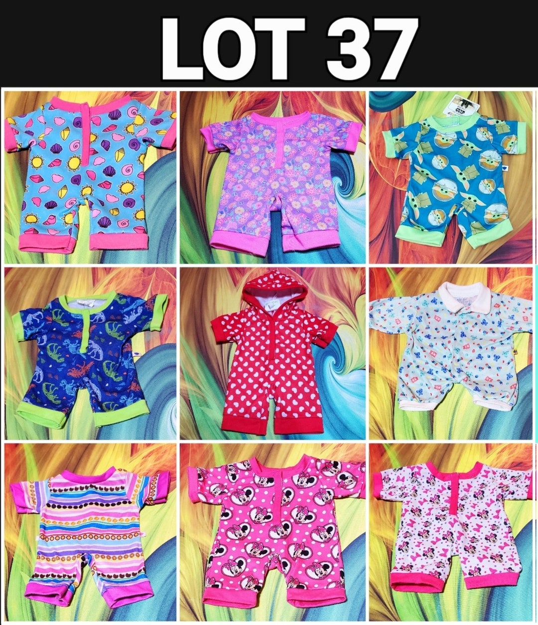 Build A Bear Teddy Outfit Shirt Shorts Girl Boys Sleeper Clothes Lot 37 ...