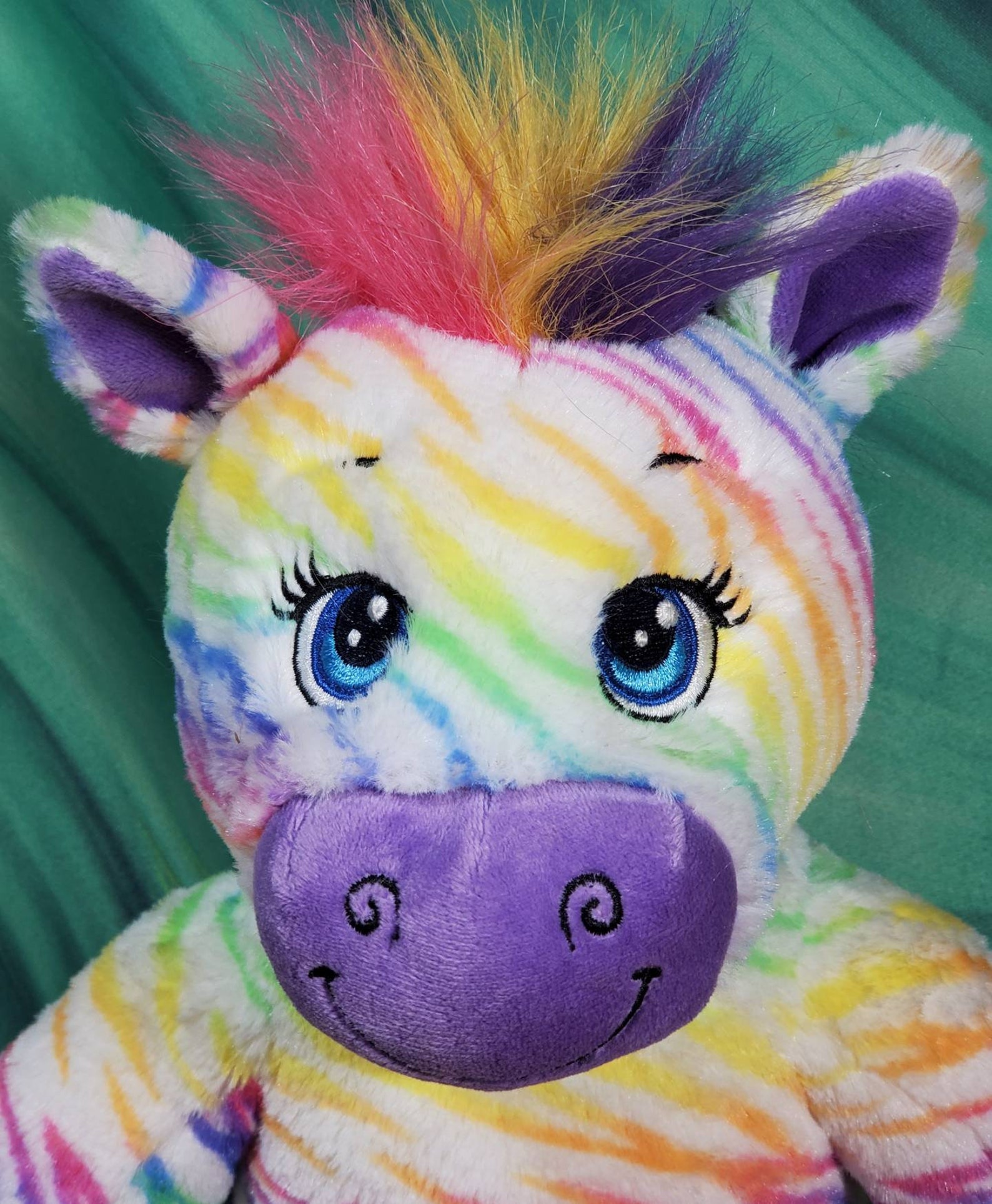 Build a Bear Zebra Rainbow Striped Plush Stuffed Animal 17" Toy - Etsy